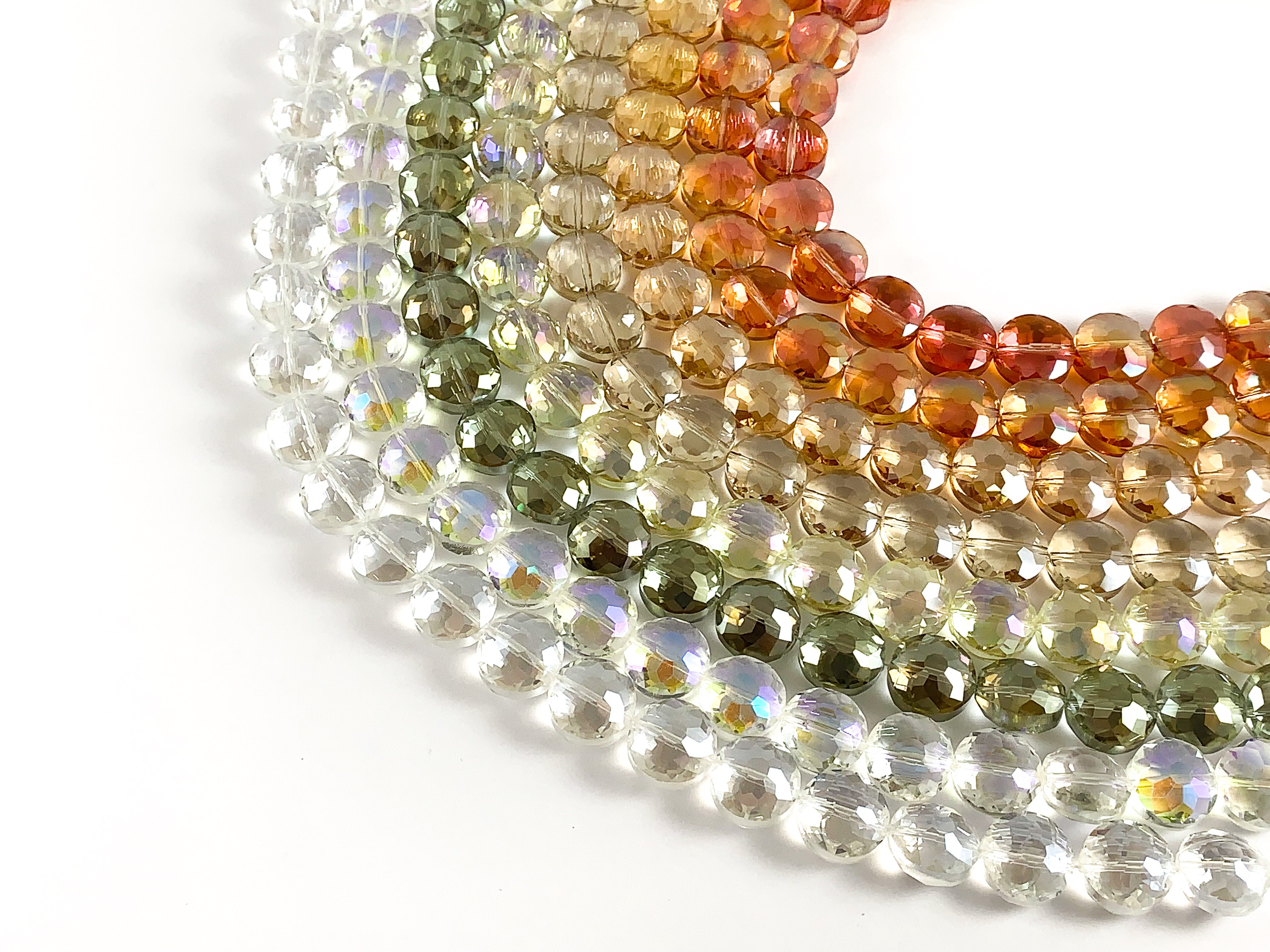 Faceted Shiny 12mm Glass Coin Crystal Strands – Beads Galaxy